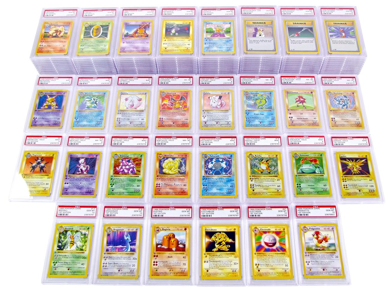 Pokemon Base Set 1 1st Edition Shadowless Complete Set PSA Graded