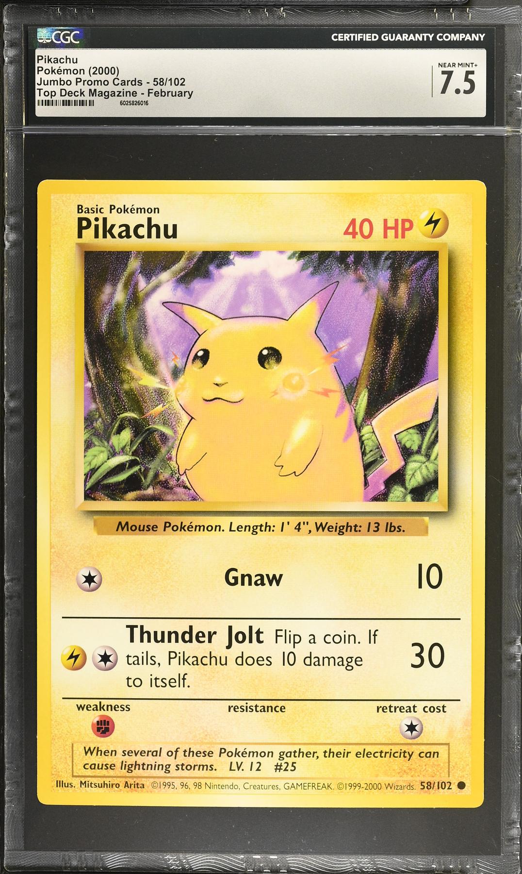 Pokemon Top Deck Magazine Comics Promo Pikachu JUMBO OVERSIZED CGC 7.5 ...