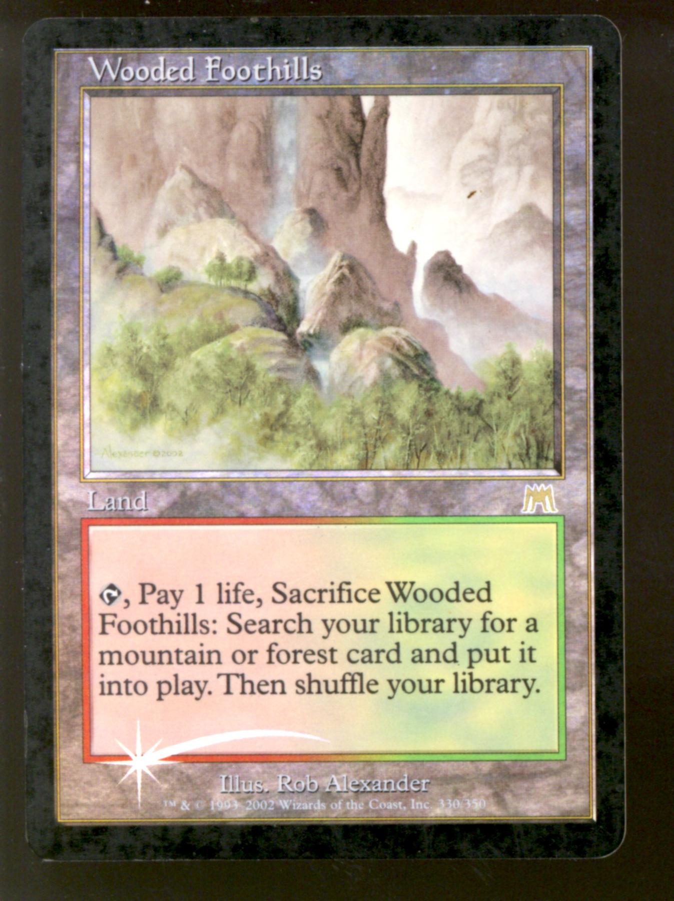 Magic the Gathering Onslaught FOIL Wooded Foothills DAMAGED (DMG) | DA ...