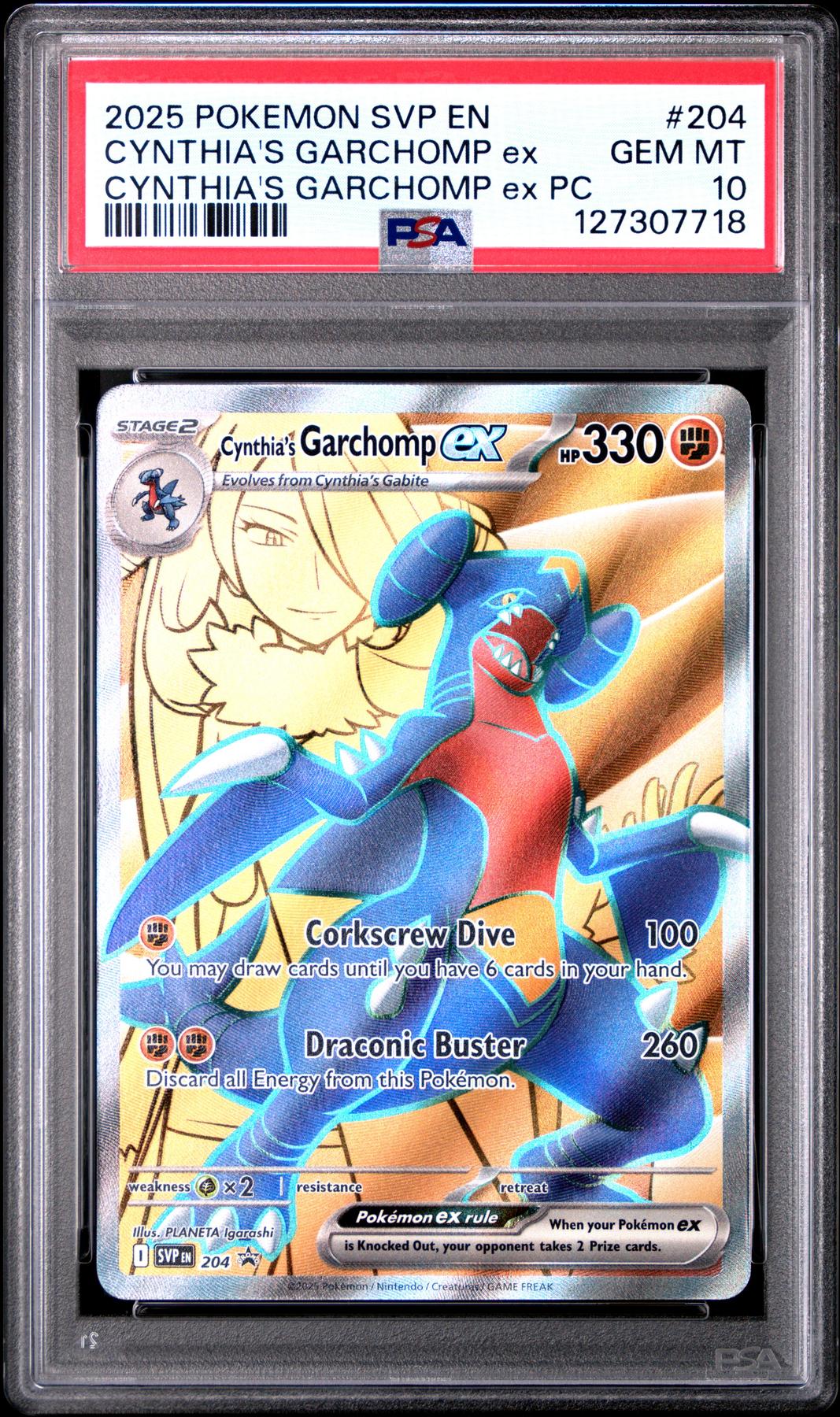 2025 Pokemon Scarlet Violet Cynthia's Garchomp EX PC PSA 10 #204 | DA ...