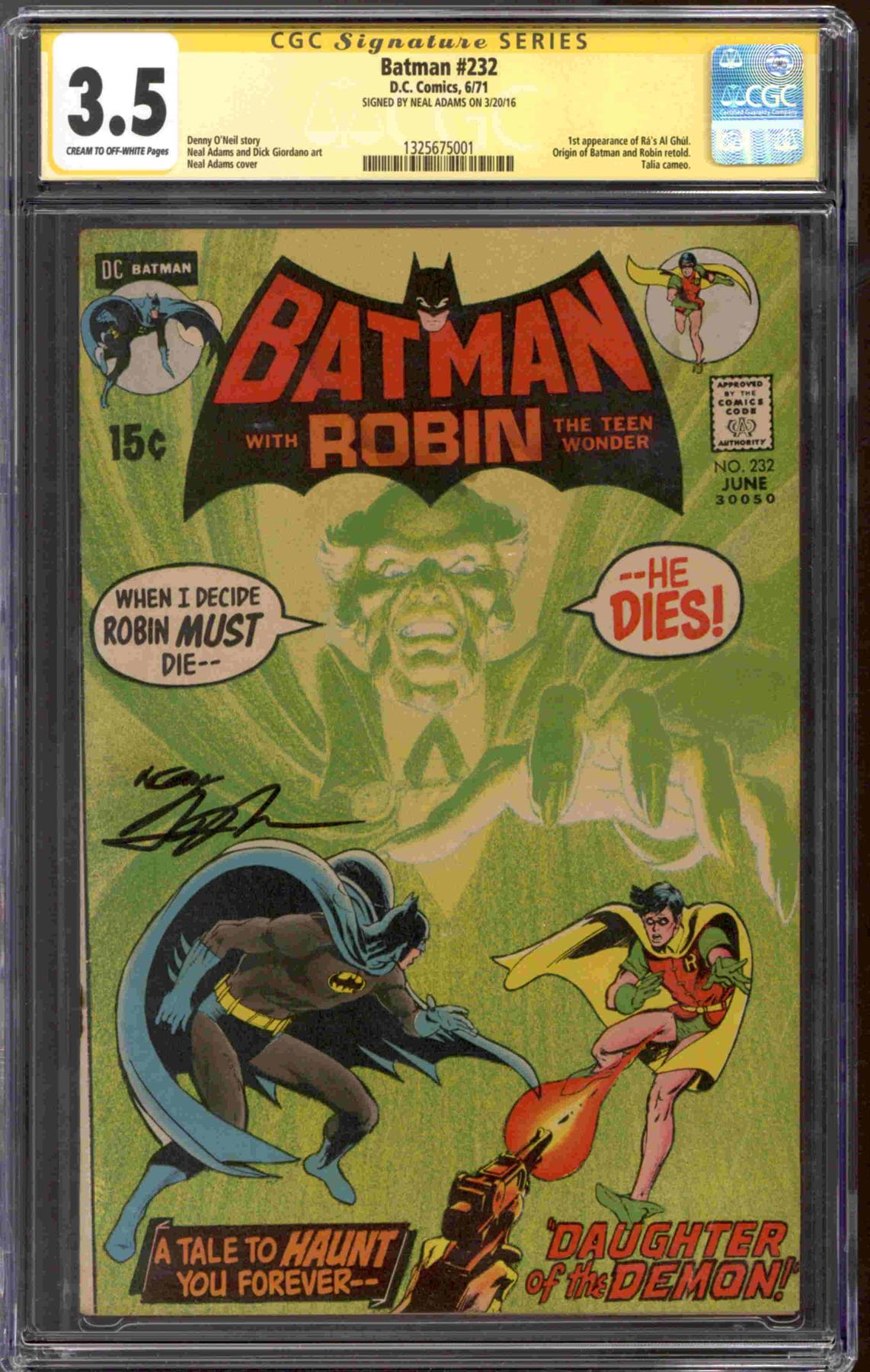 Batman #232 Neal Adams Signature Series CGC 3.5 (C-OW) *1325675001 ...