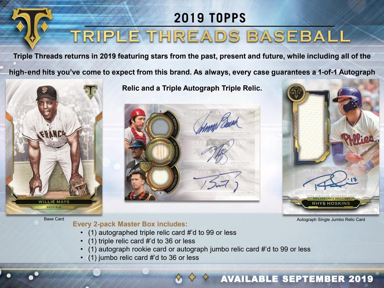 2019 Topps Triple Threads Baseball 9-Box Case- DACW Live 30 Spot Pick ...