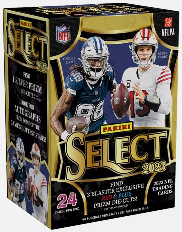2023 Panini Select Football 6-Pack Blaster Box (Red & Blue Prizms ...