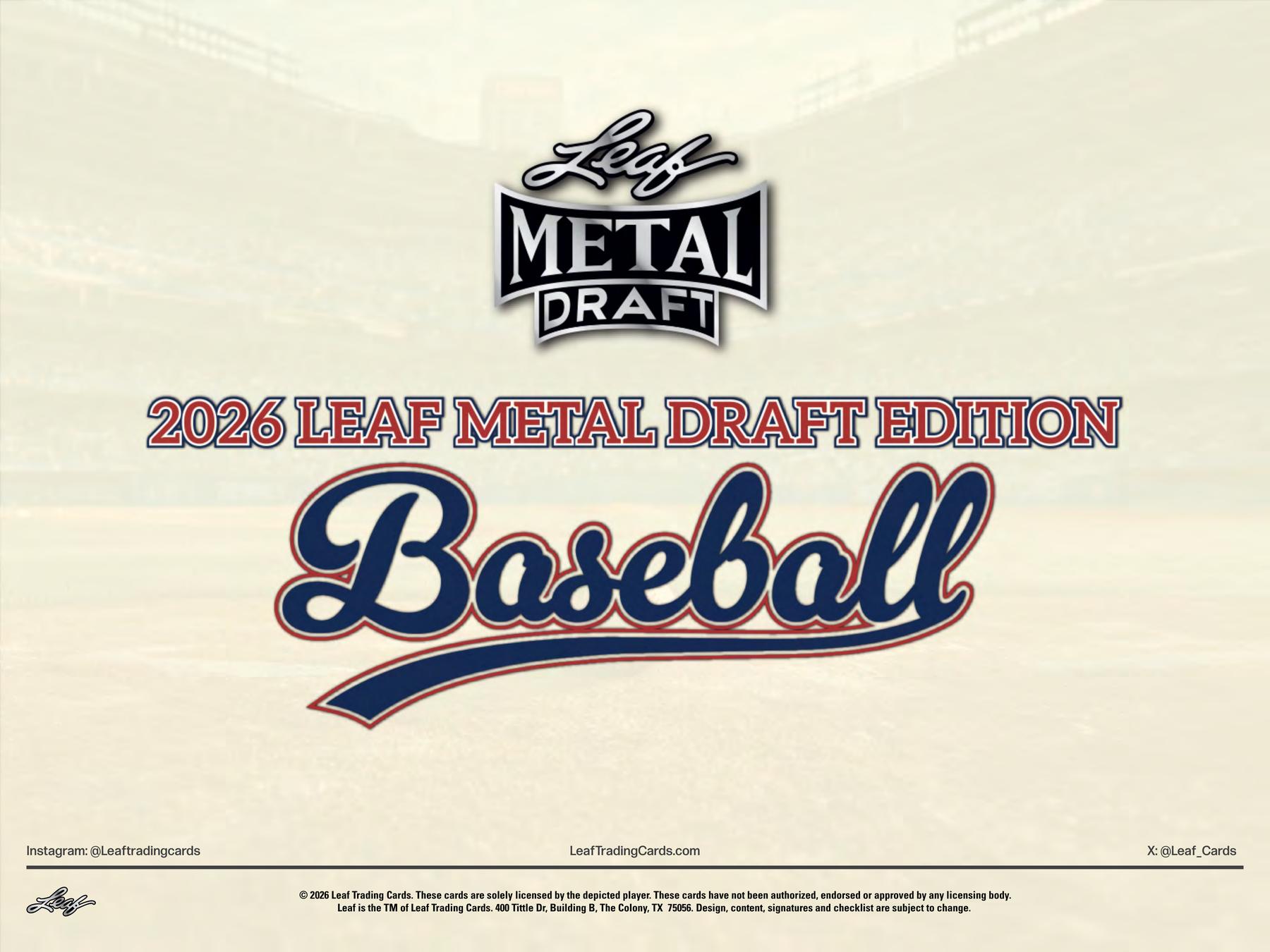 2026 Leaf Metal Draft Baseball Hobby 12-Box Case (Presell) | DA Card World