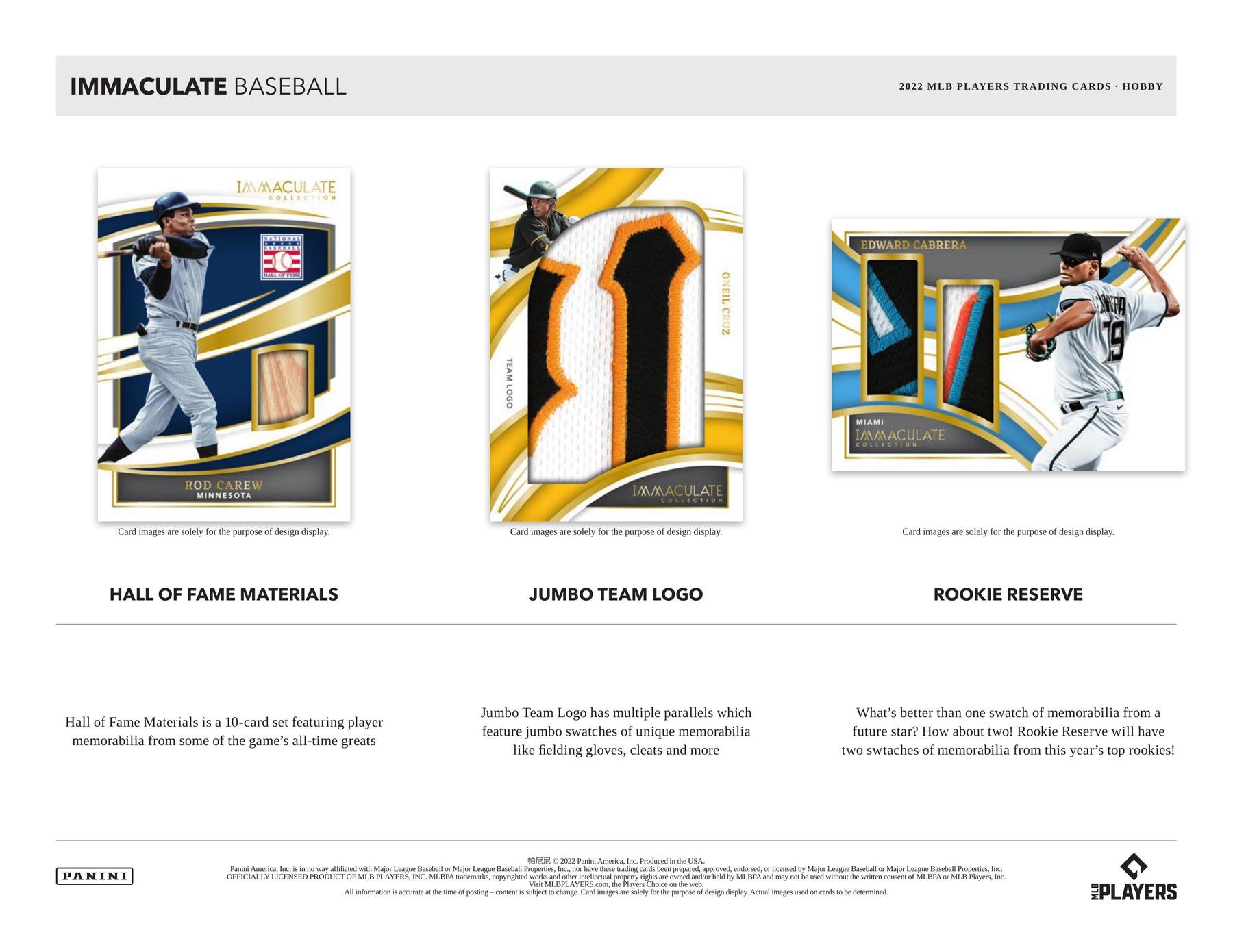 Panini 2022 Immaculate Collection Baseball Hobby Box - 6 Cards for sale ...