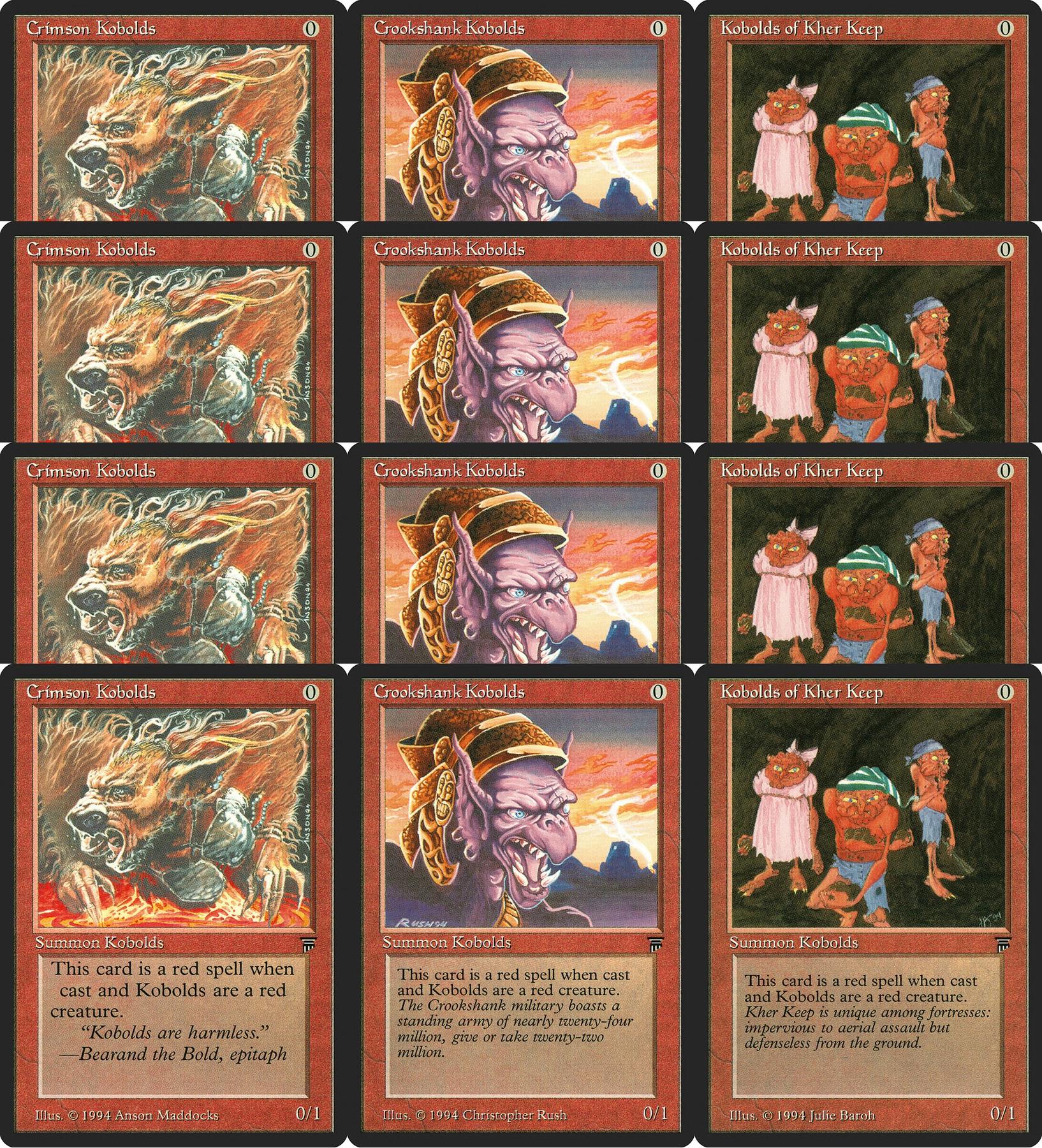 Magic the Gathering Legends PLAYSETS 4x Crimson Crookshank Kobolds of ...