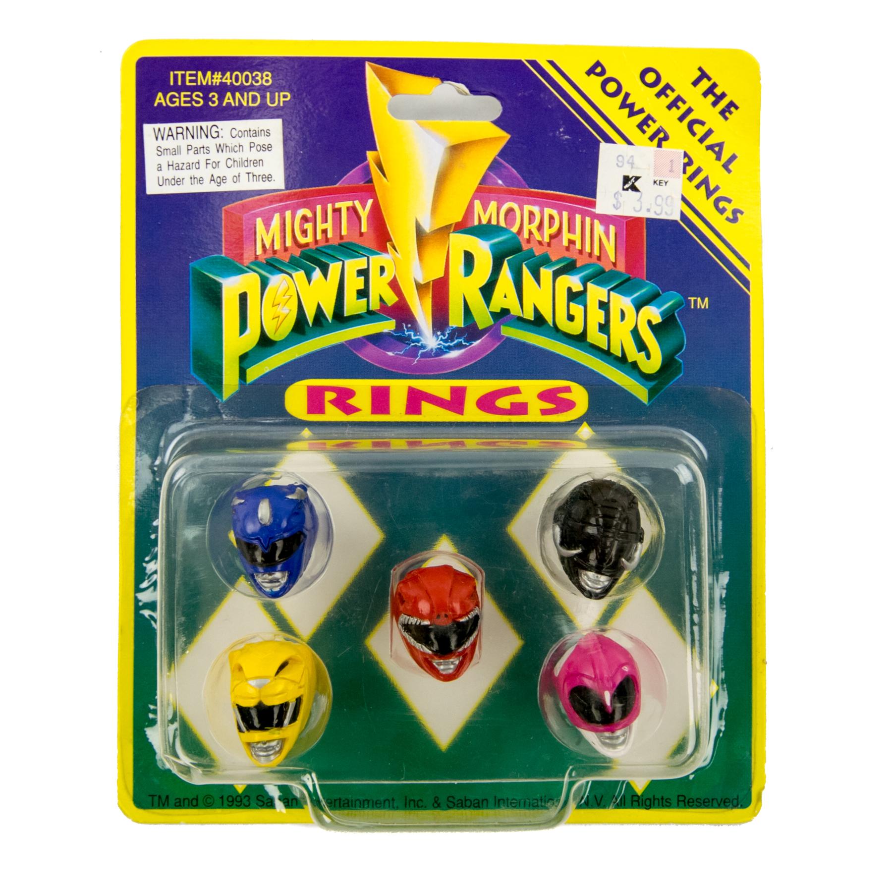MMPR Mighty Morphin Power Rangers Rings 5 Pack MIB