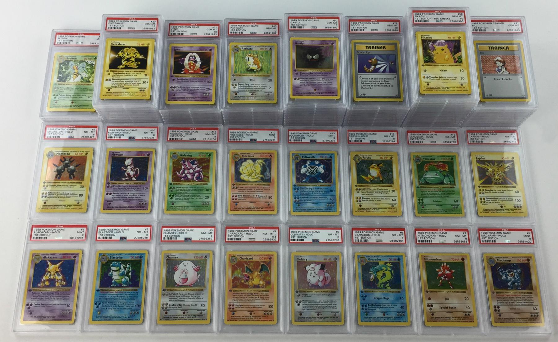 Pokemon Base Set 1 1st Edition Shadowless COMPLETE 102 Set - PSA Graded ...
