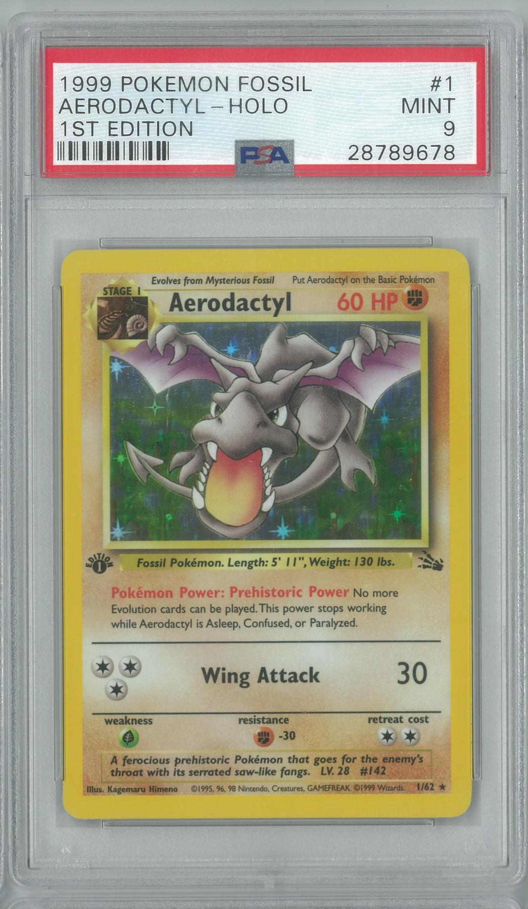 Pokemon Fossil 1st Edition Aerodactyl 1/62 PSA 9 | DA Card World