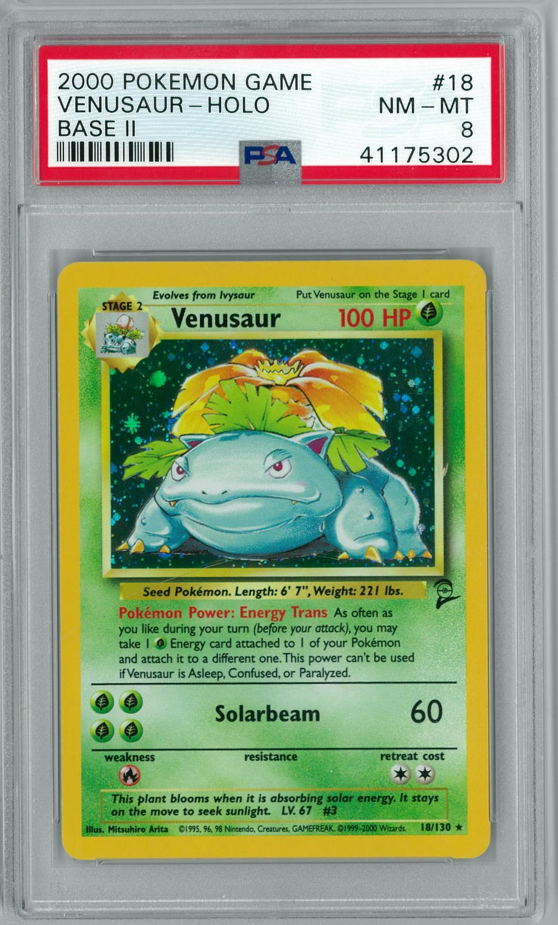 Pokemon Base Set 2 Venusaur 18/130 PSA 8 | DA Card World
