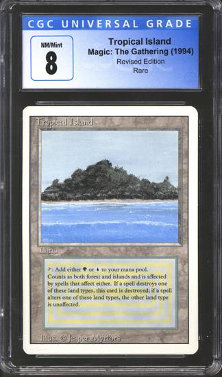 Magic MTG 3rd Edition Revised Tropical Island CGC 8 NEAR Magic MTG 3rd Edition Revised Tropical Island CGC 8 NEAR