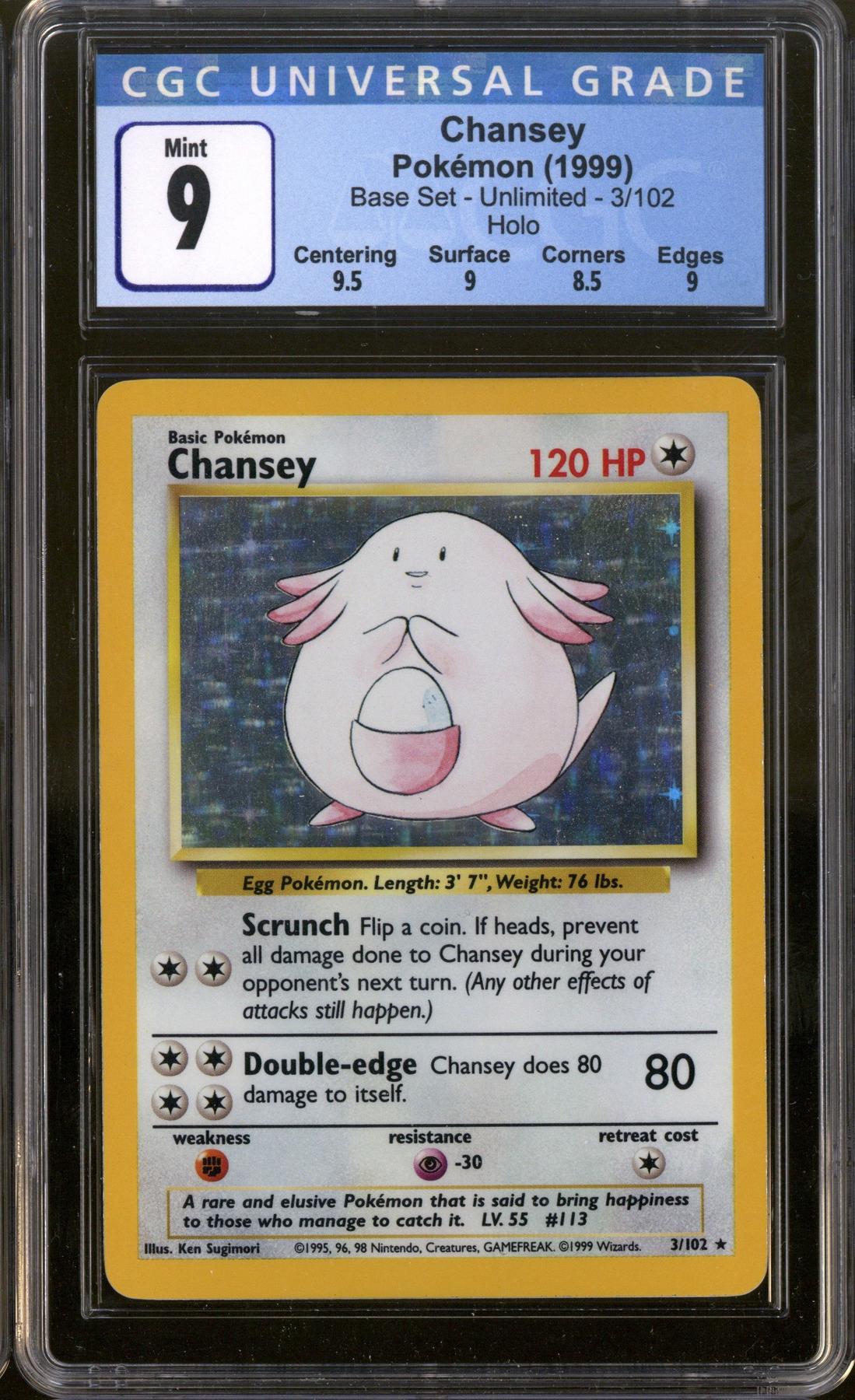 Pokemon Base Set Unlimited Chansey 3/102 CGC 9 | DA Card World