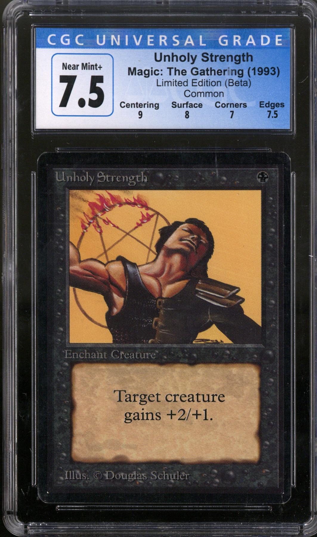 Magic the Gathering Beta Unholy Strength CGC 7.5 *323 LIGHTLY PLAYED LP ...