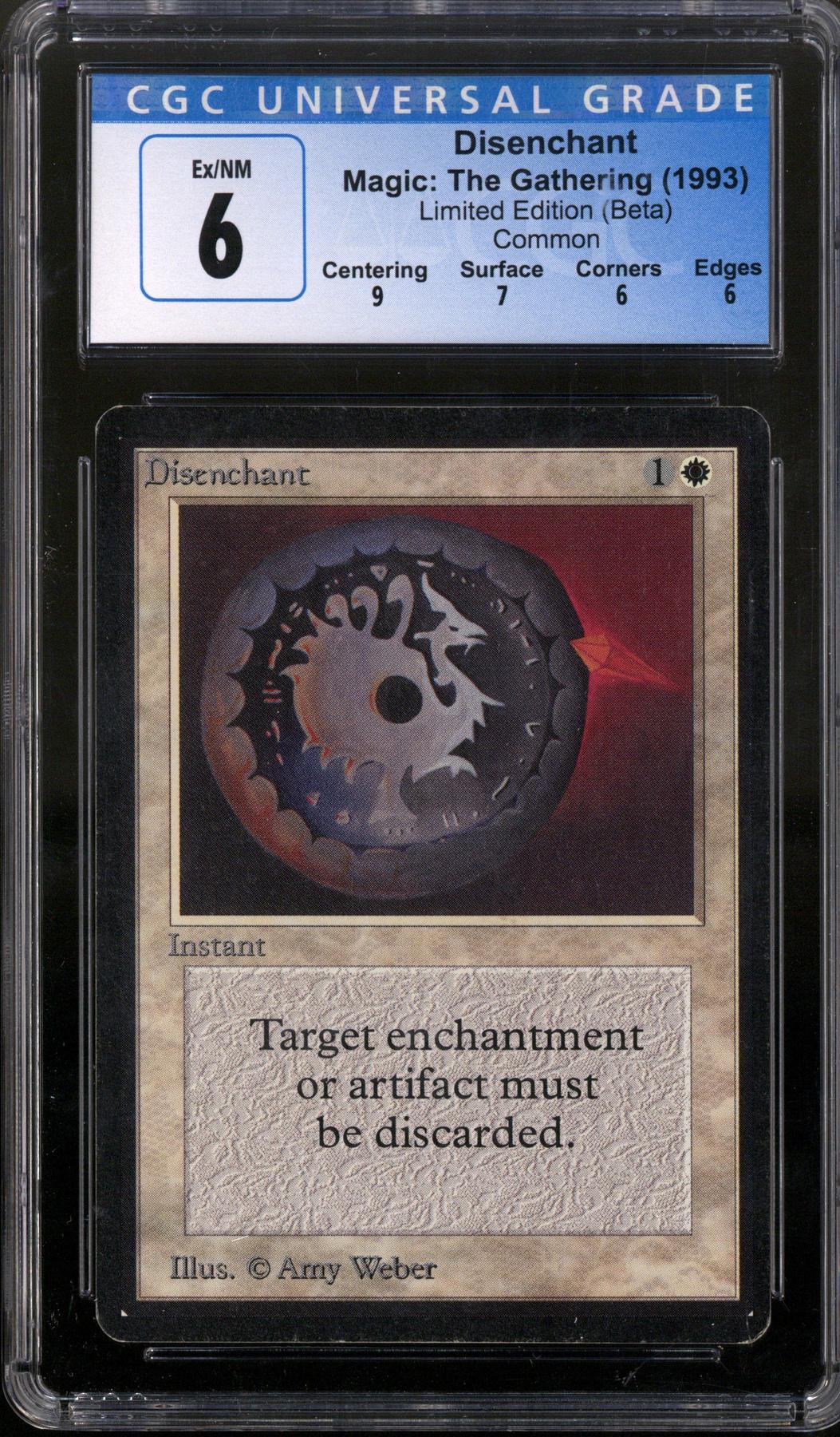 Magic the Gathering Beta Disenchant CGC 6 *293 LIGHTLY PLAYED LP | DA ...
