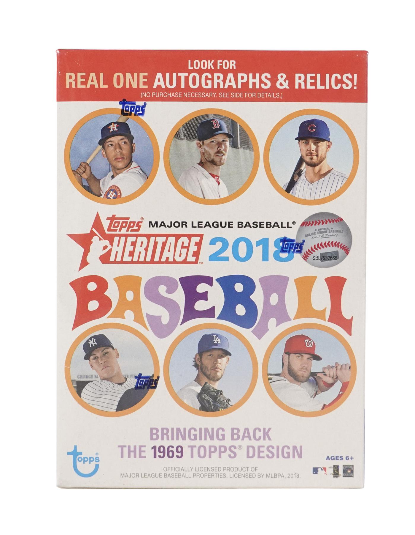 2018 Topps Heritage Baseball 8-Pack Blaster Box (Real One Autos ...