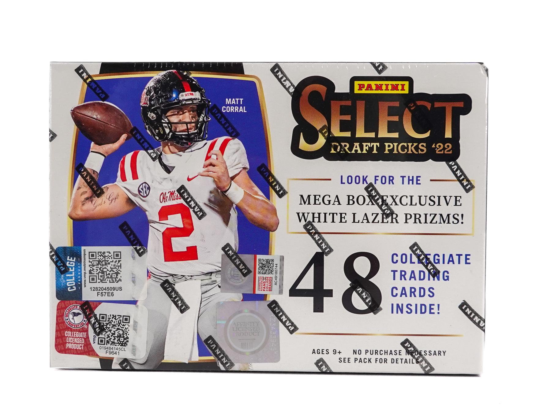 2022 Panini Select Draft Picks Football Mega Box (White Lazer Prizms ...
