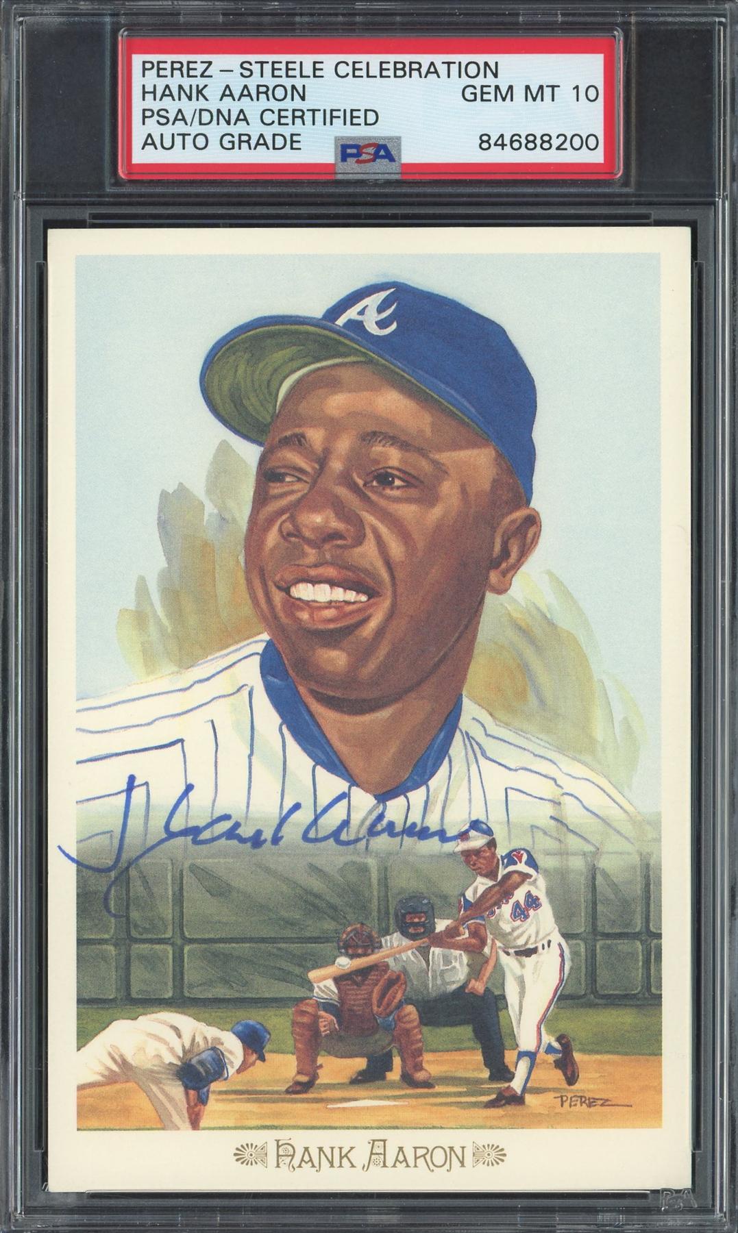Hank Aaron Autographed Perez Steele Celebration PSA/DNA Auto 10 *8200 ...