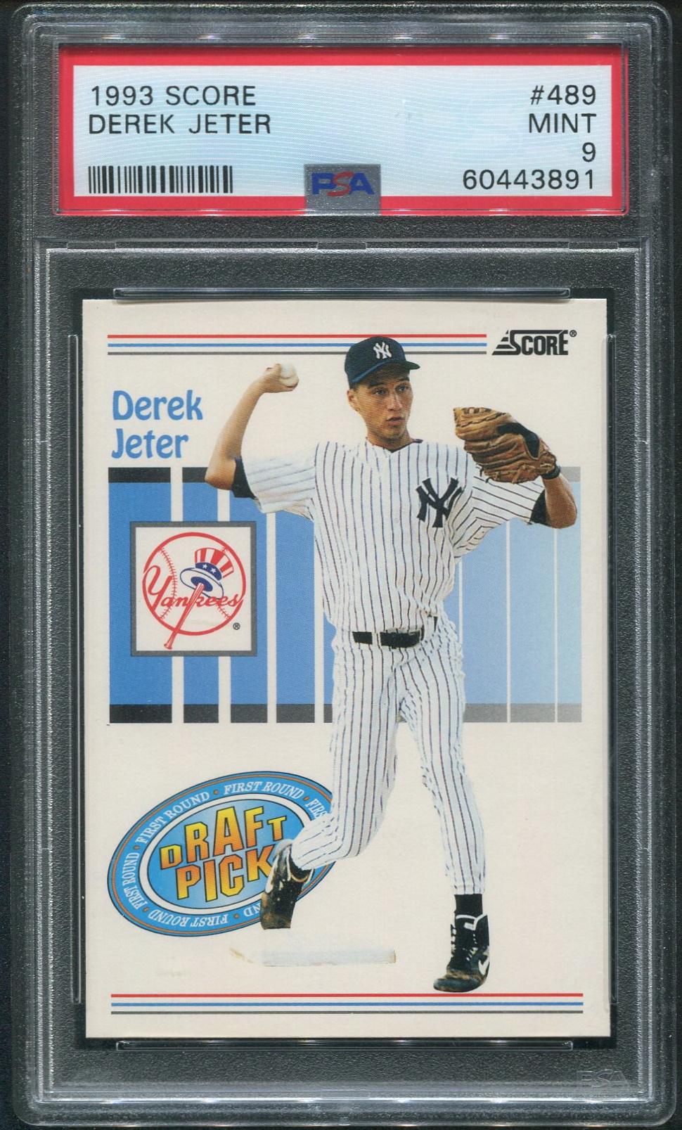 1993 Score Baseball #489 Derek Jeter Rookie PSA 9 (MINT) | DA Card World