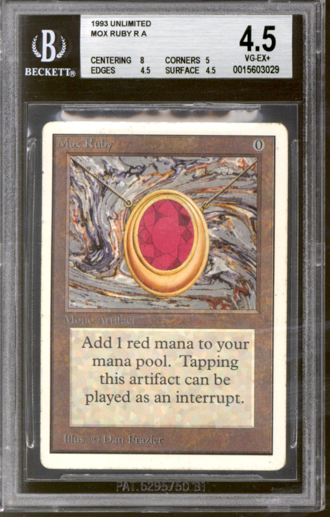 Magic the Gathering Unlimited Mox Ruby BGS 4.5 (8, 5, 4.5, 4.5) | DA ...