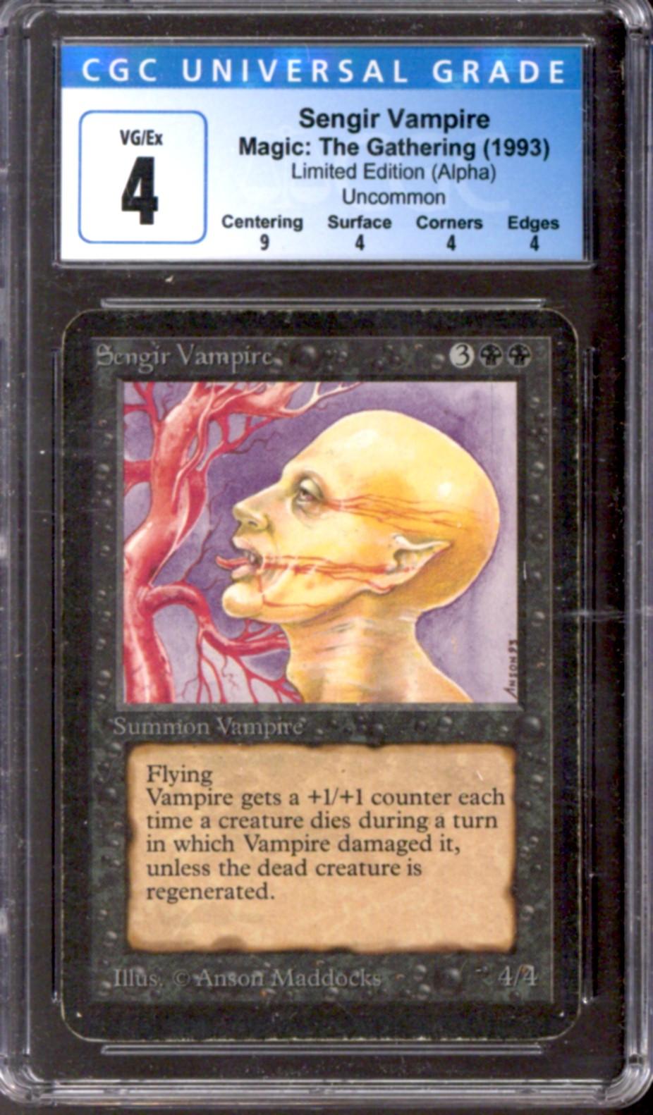 Magic the Gathering Alpha Sengir Vampire CGC 4 MODERATELY PLAYED (MP ...