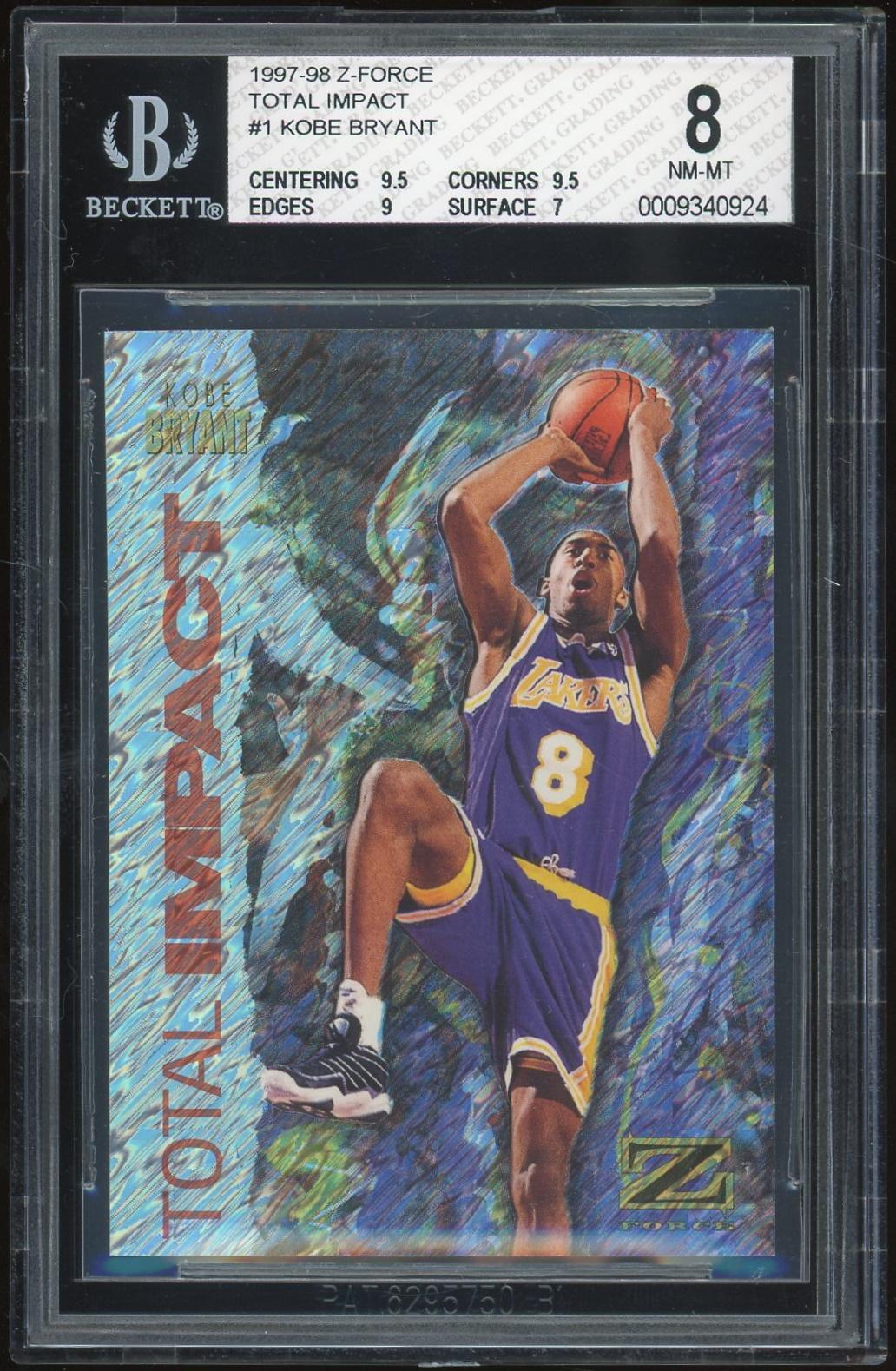 1997 98 Z Force Total Impact 1 Kobe Bryant Bgs 8 0924 Reed Buy Da