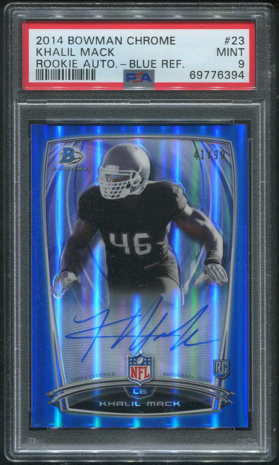 2014 Bowman Chrome Football #23 Khalil Mack Rookie College Blue ...