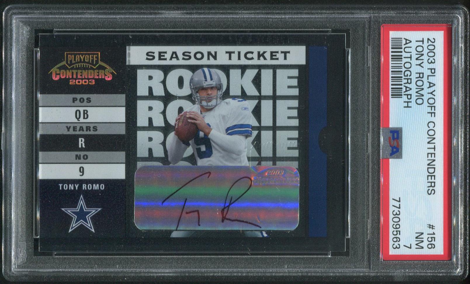 2003 Playoff Contenders Football #156 Tony Romo Rookie Auto #540/999 ...