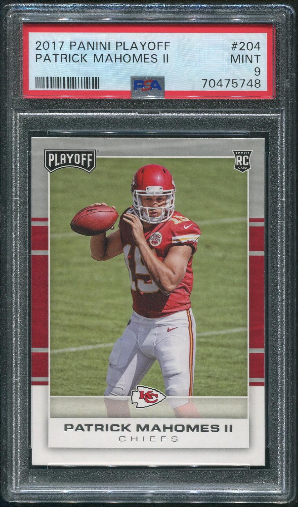 2017 Playoff Football #204 Patrick Mahomes II Rookie PSA 9 (MINT) | DA ...