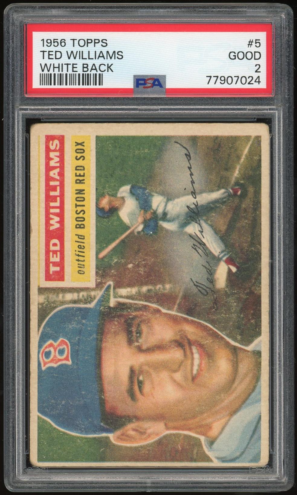 1956 Topps #5 Ted Williams WB PSA 2 *7024 (Reed Buy) | DA Card World