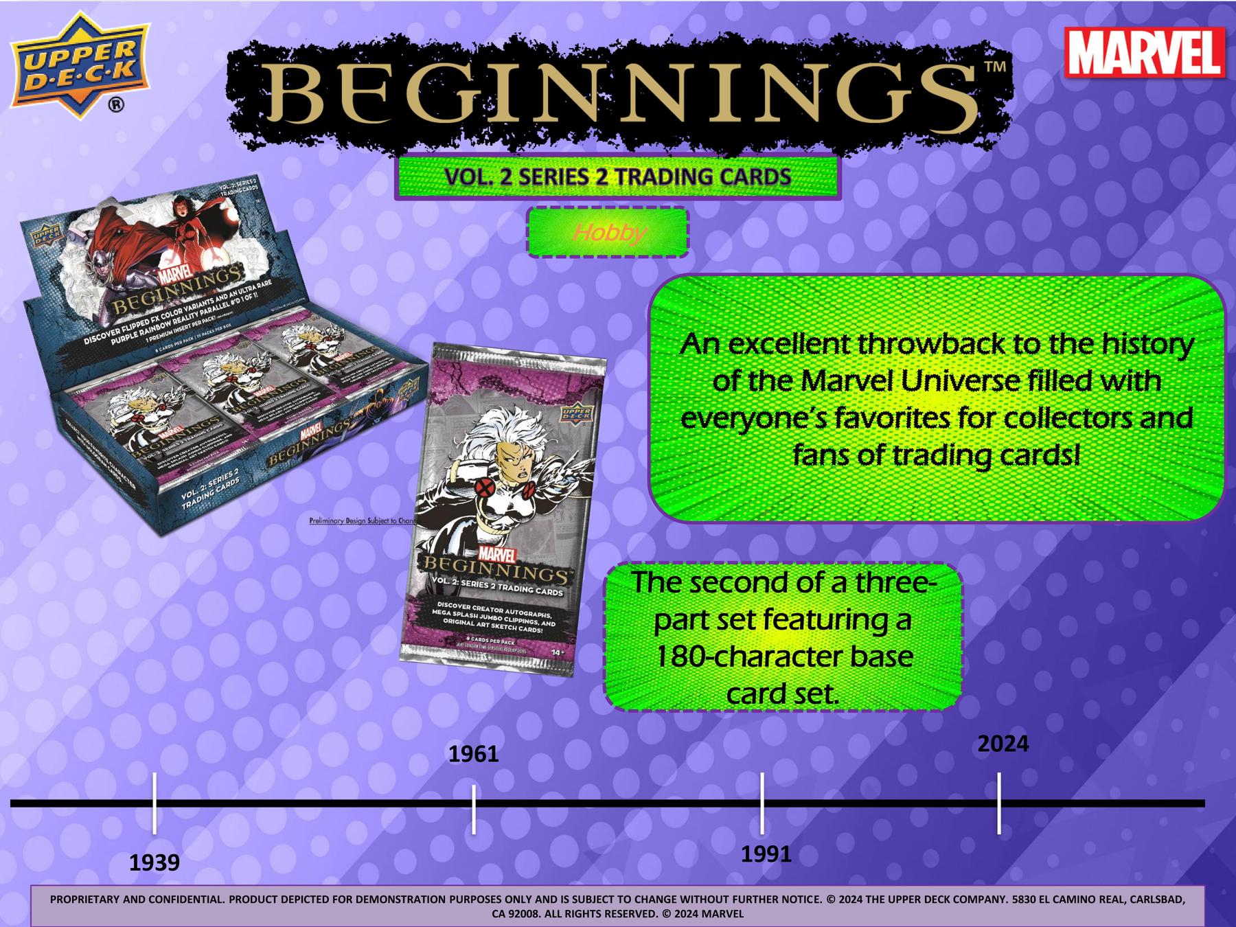 Marvel Beginnings Volume 2 Series 2 Trading Cards Hobby Box (Upper Deck ...
