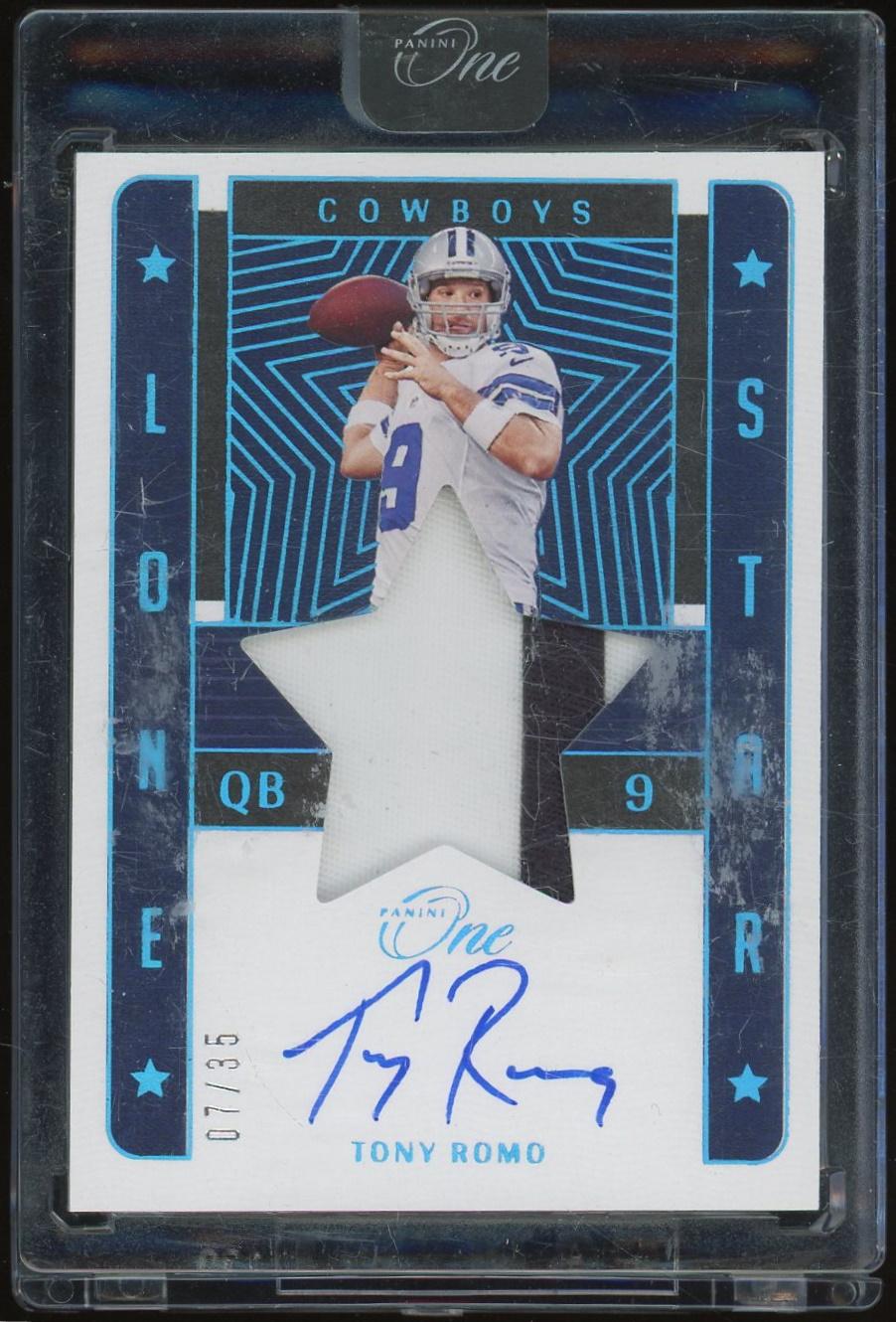 2022 Panini One Blue #90 Tony Romo Jersey Auto #/35 (Reed Buy) | DA ...