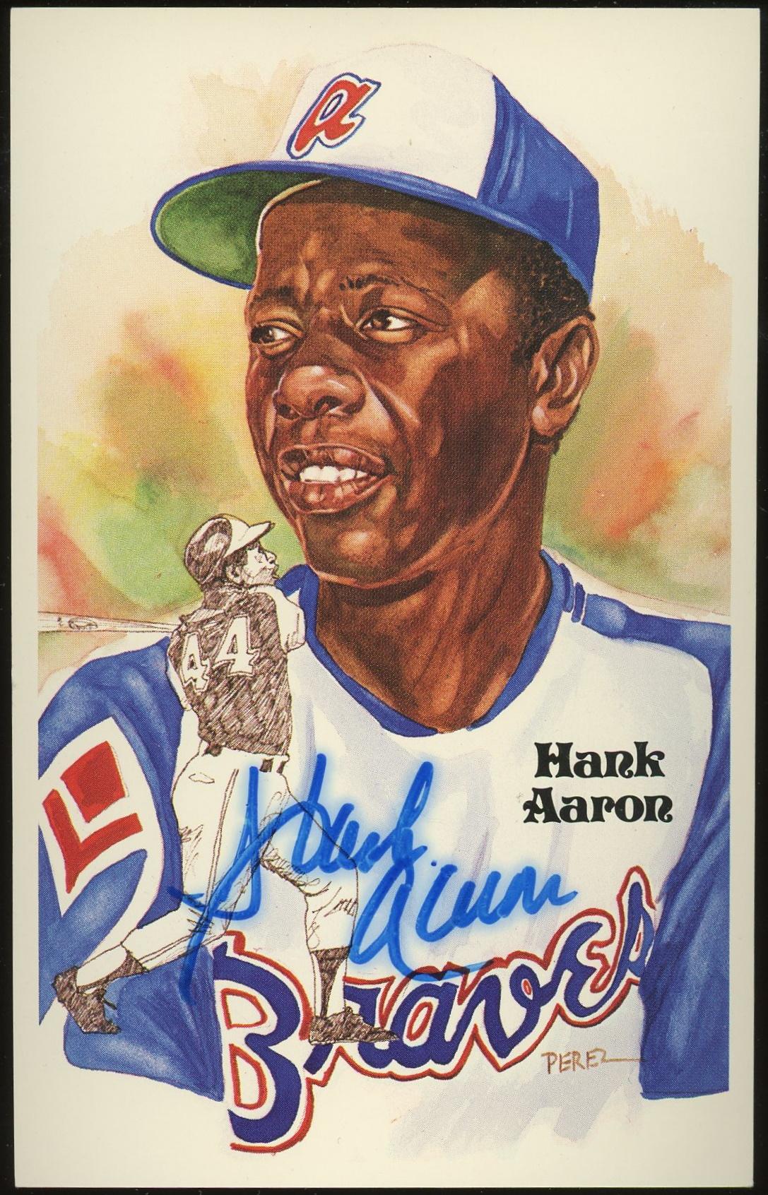 Hank Aaron Autographed Perez-Steele Postcard JSA AR95105 (Reed Buy ...