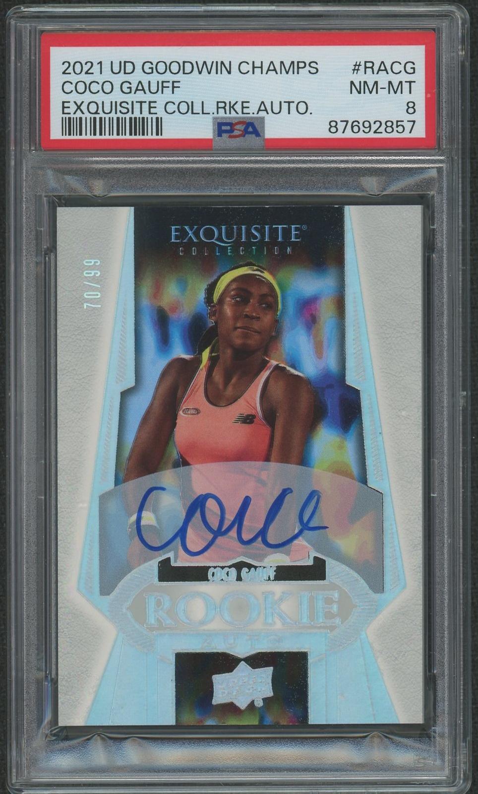 2021 Exquisite Collection #RACG Coco Gauff Rookie Auto #70/99 PSA 8 (NM ...