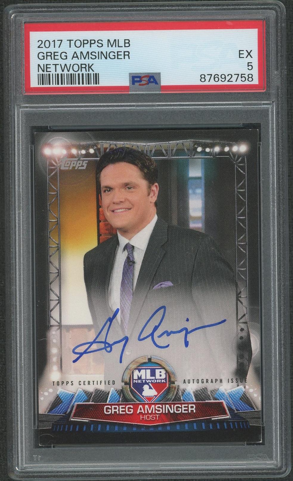 2017 Topps Baseball #MLBNA3 Greg Amsinger MLB Network Auto #06/10 PSA 5 ...