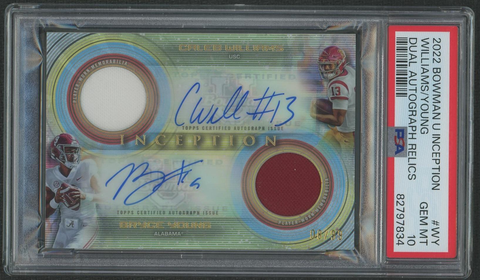 2022/23 Bowman University Inception Football #DADRWY Bryce Young Caleb ...