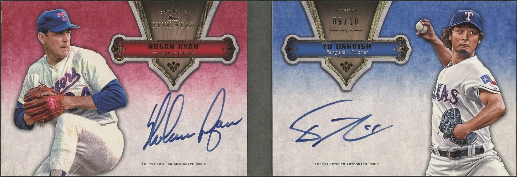 2012 Topps Five Star Baseball #FSBDARD Yu Darvish & Nolan Ryan Booklet ...
