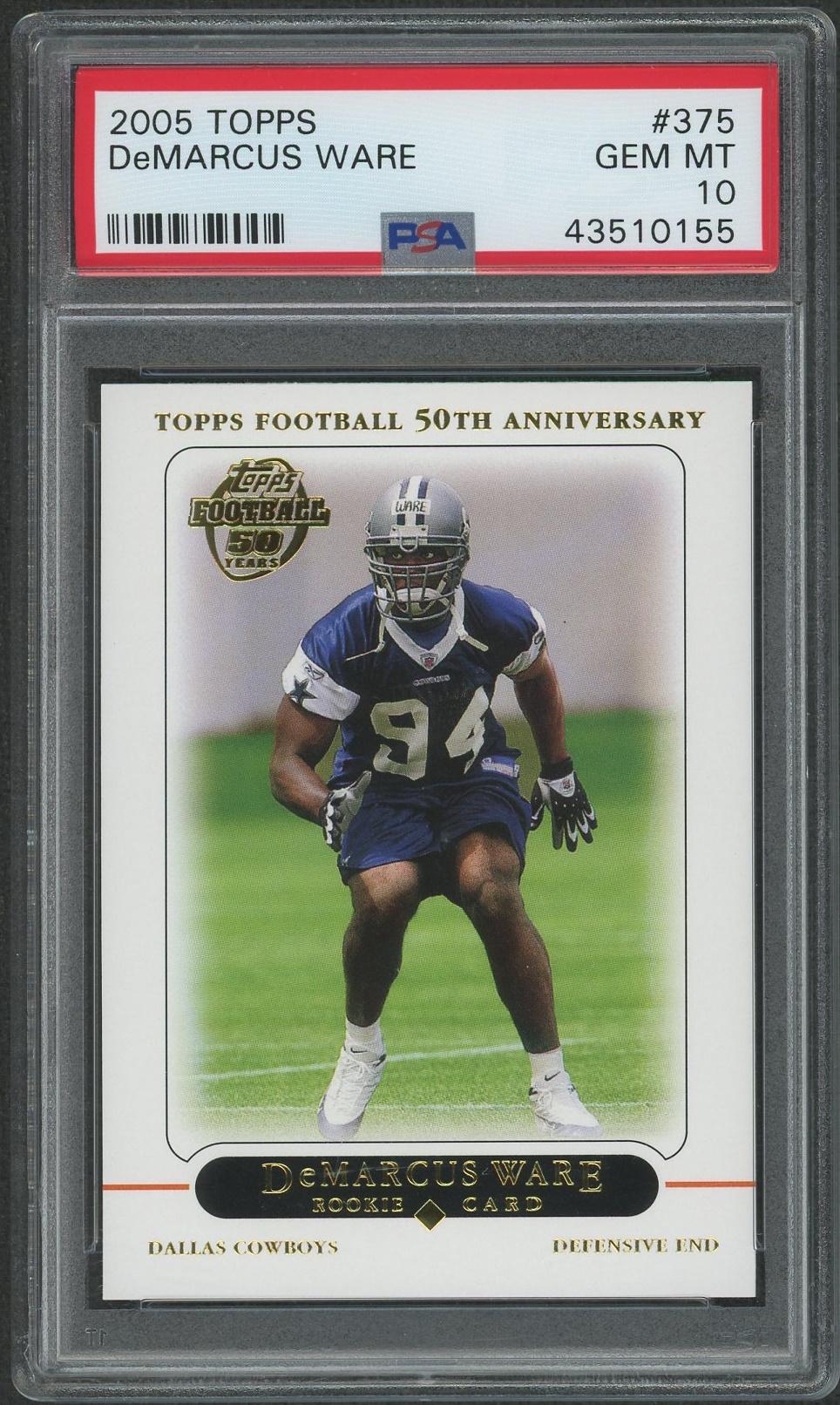 2005 Topps Football #375 DeMarcus Ware Rookie PSA 10 (GEM MT) | DA Card ...