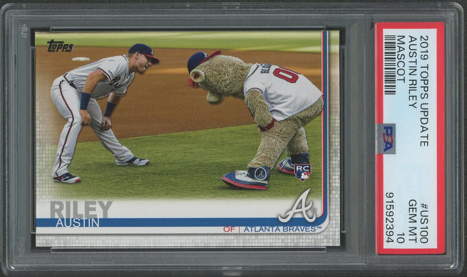 2019 Topps Update Baseball #US100 Austin Riley Mascot Rookie PSA 10 ...