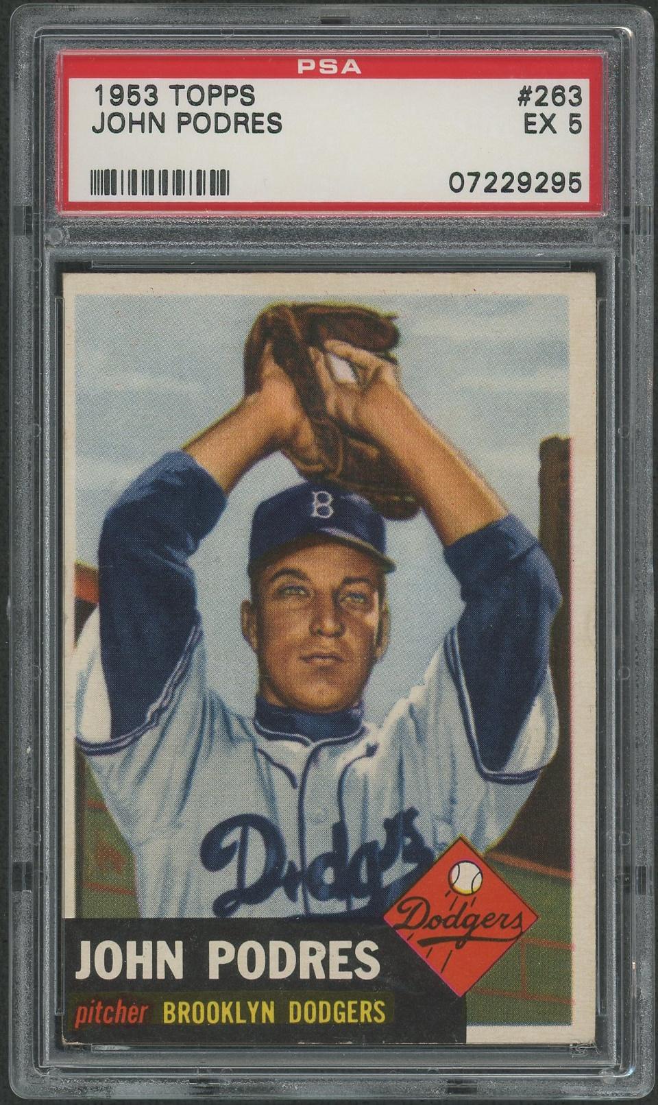 1953 Topps Baseball #263 John Podres Rookie PSA 5 (EX) | DA Card World