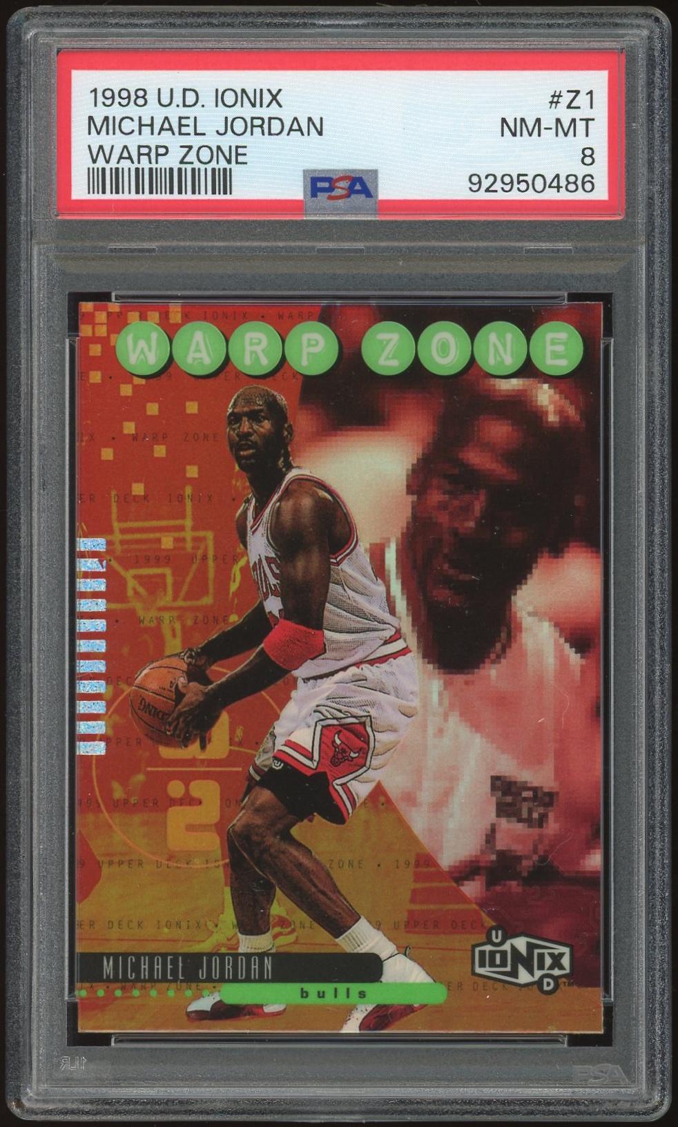 1998 99 Upper Deck Ionix Warp Zone Z1 Michael Jordan Psa 8 0486 Reed