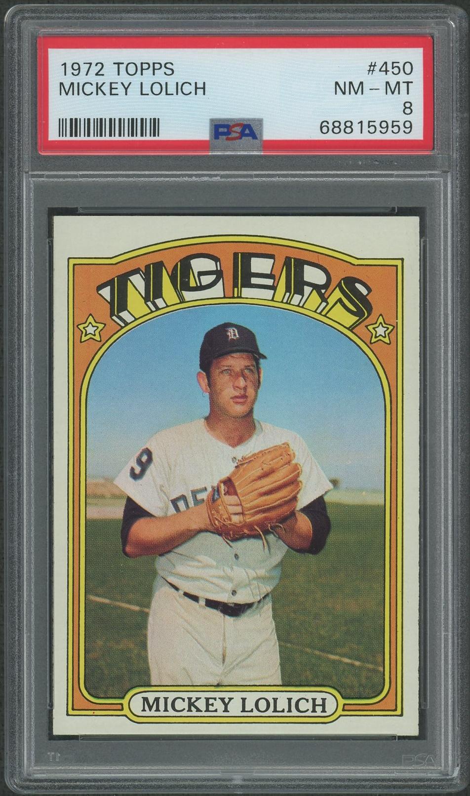 1972 Topps Baseball #450 Mickey Lolich PSA 8 (NM-MT) | DA Card World