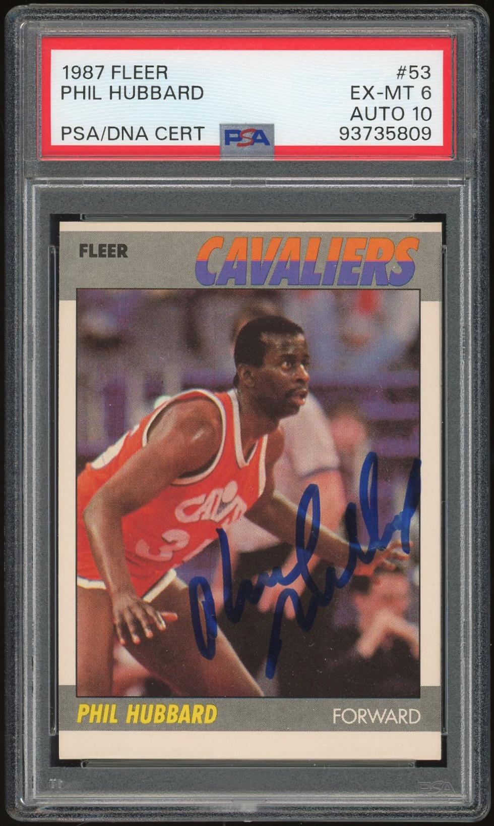 1987/88 Fleer #53 Phil Hubbard PSA 6 Auto 10 *5809 (Reed Buy) | DA Card ...