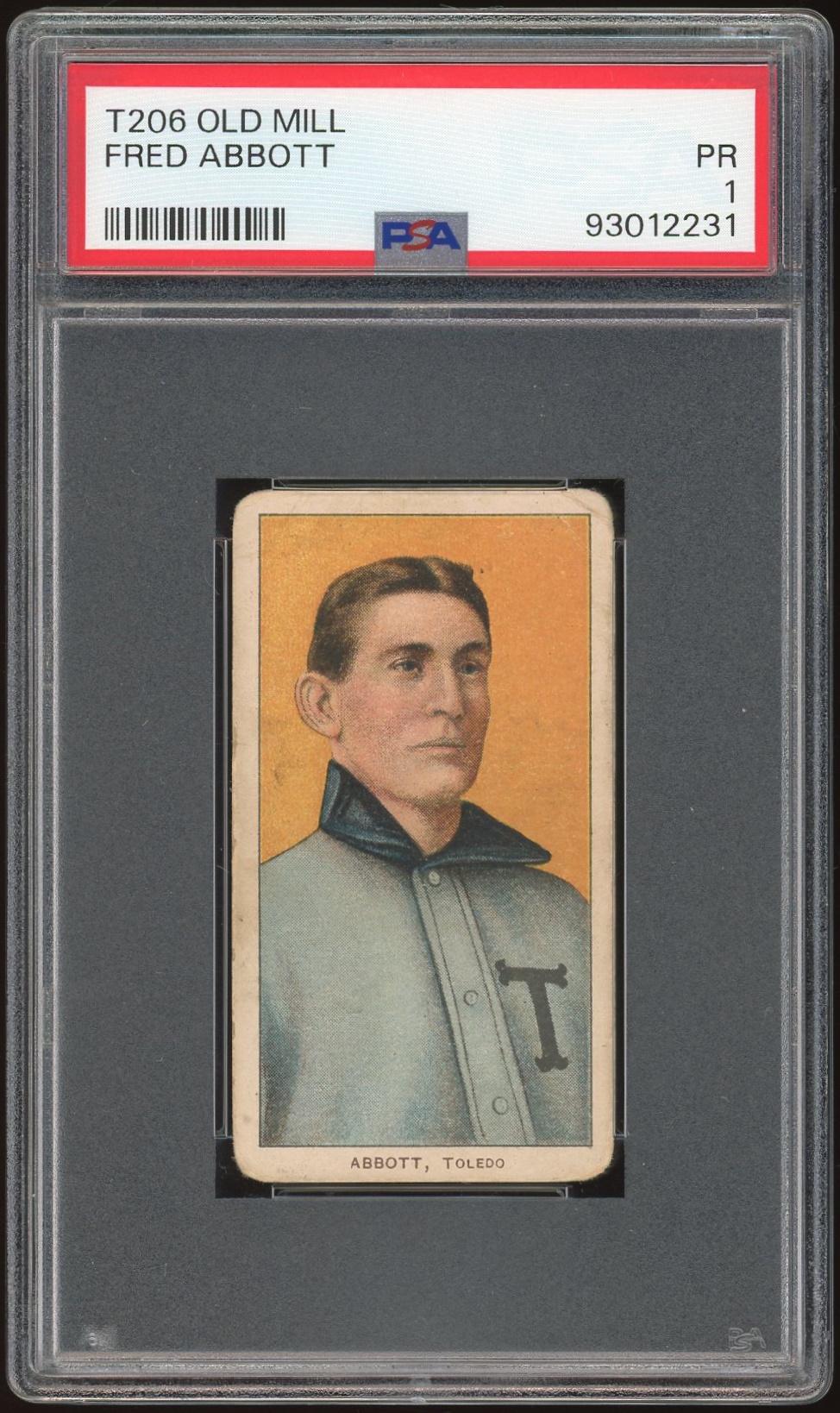 T206 Old Mill Fred Abbott PSA 1 *2231 SET BREAK (Reed Buy) | DA Card World