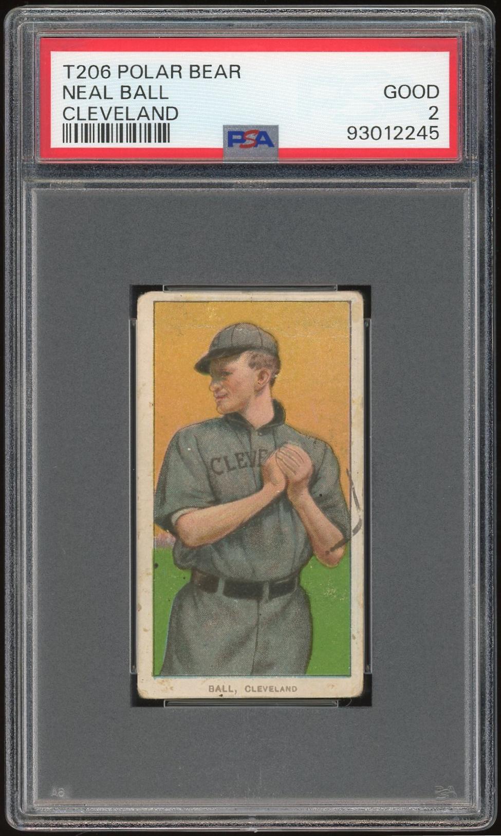 T206 Polar Bear Neal Ball Cleveland PSA 2 *2245 SET BREAK (Reed Buy ...