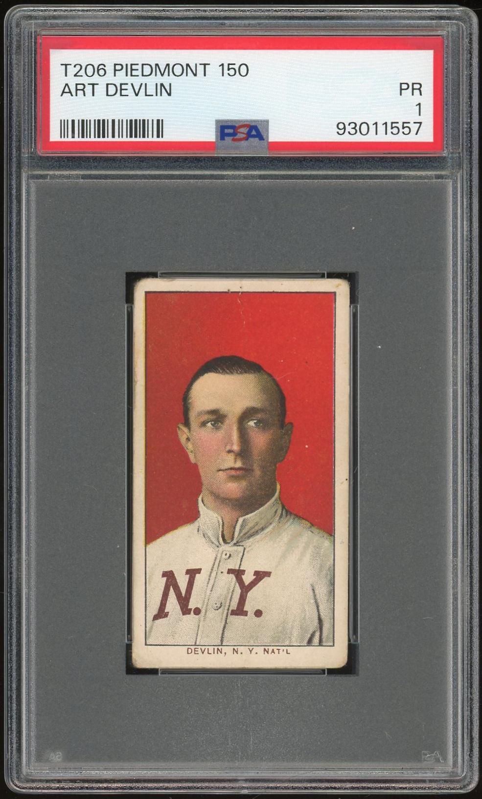 T206 Piedmont 150 Art Devlin PSA 1 *1557 SET BREAK (Reed Buy) | DA Card ...