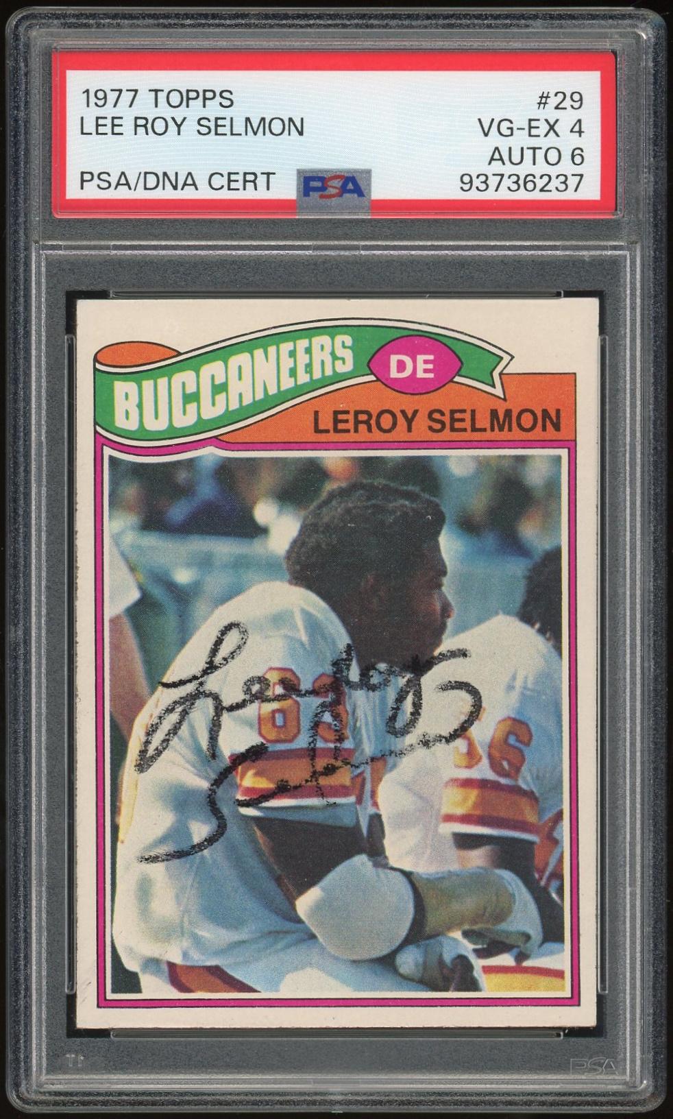1977 Topps #29 Lee Roy Selmon RC PSA 4 Auto 6 *6237 (Reed Buy) | DA ...