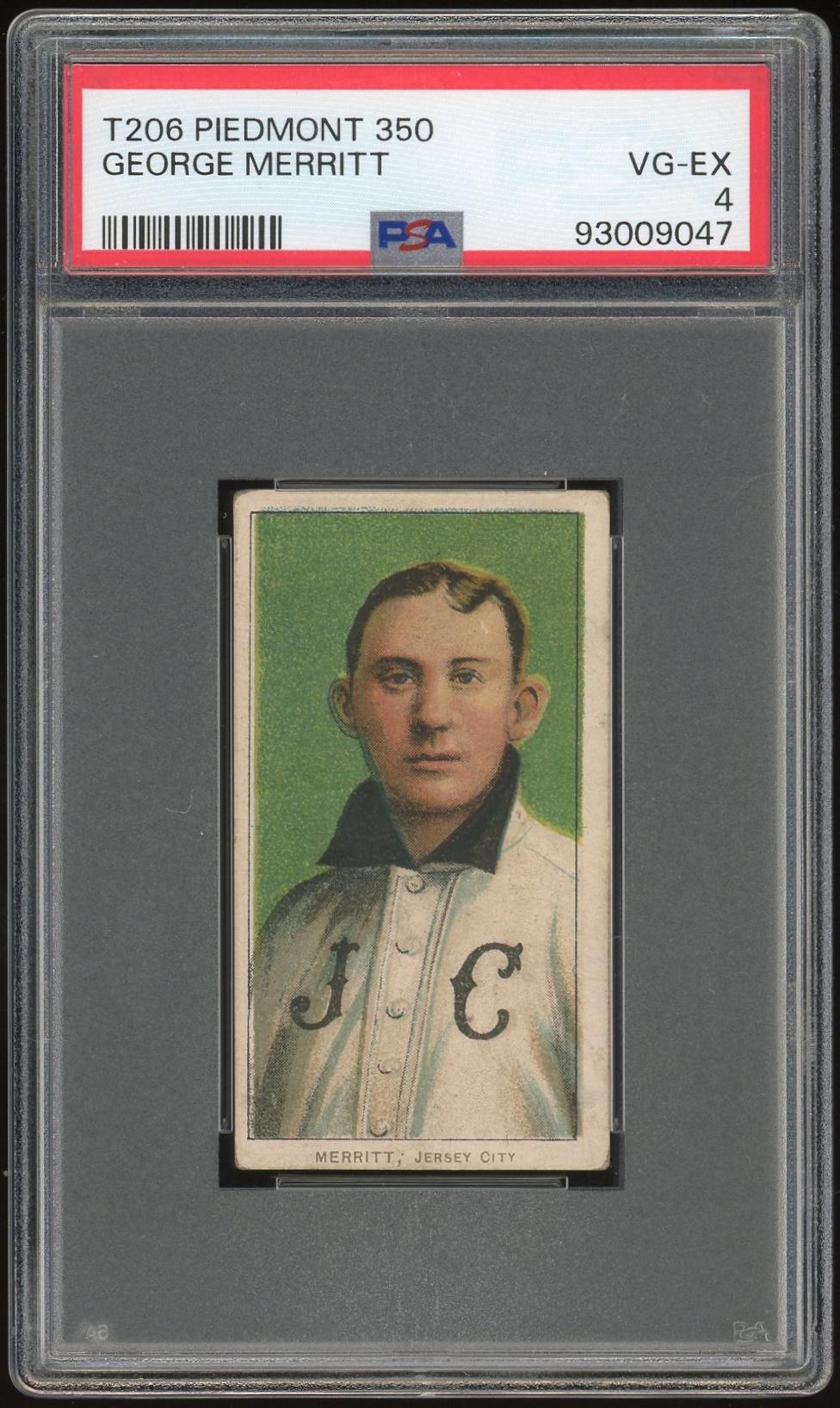 T206 Piedmont 350 George Merritt PSA 4 *9047 SET BREAK (Reed Buy) | DA ...