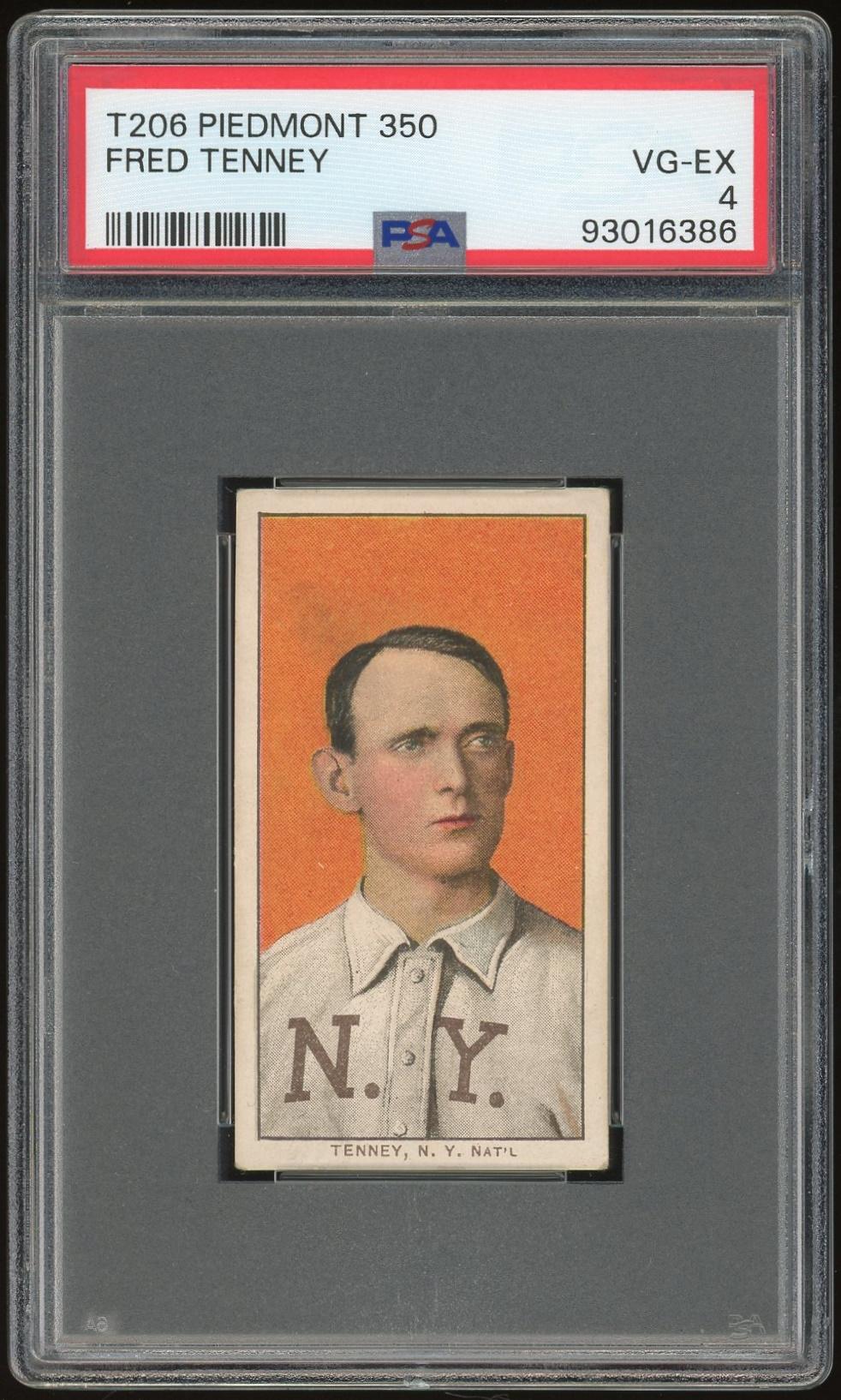 T206 Piedmont 350 Fred Tenney PSA 4 *6386 SET BREAK (Reed Buy) | DA ...