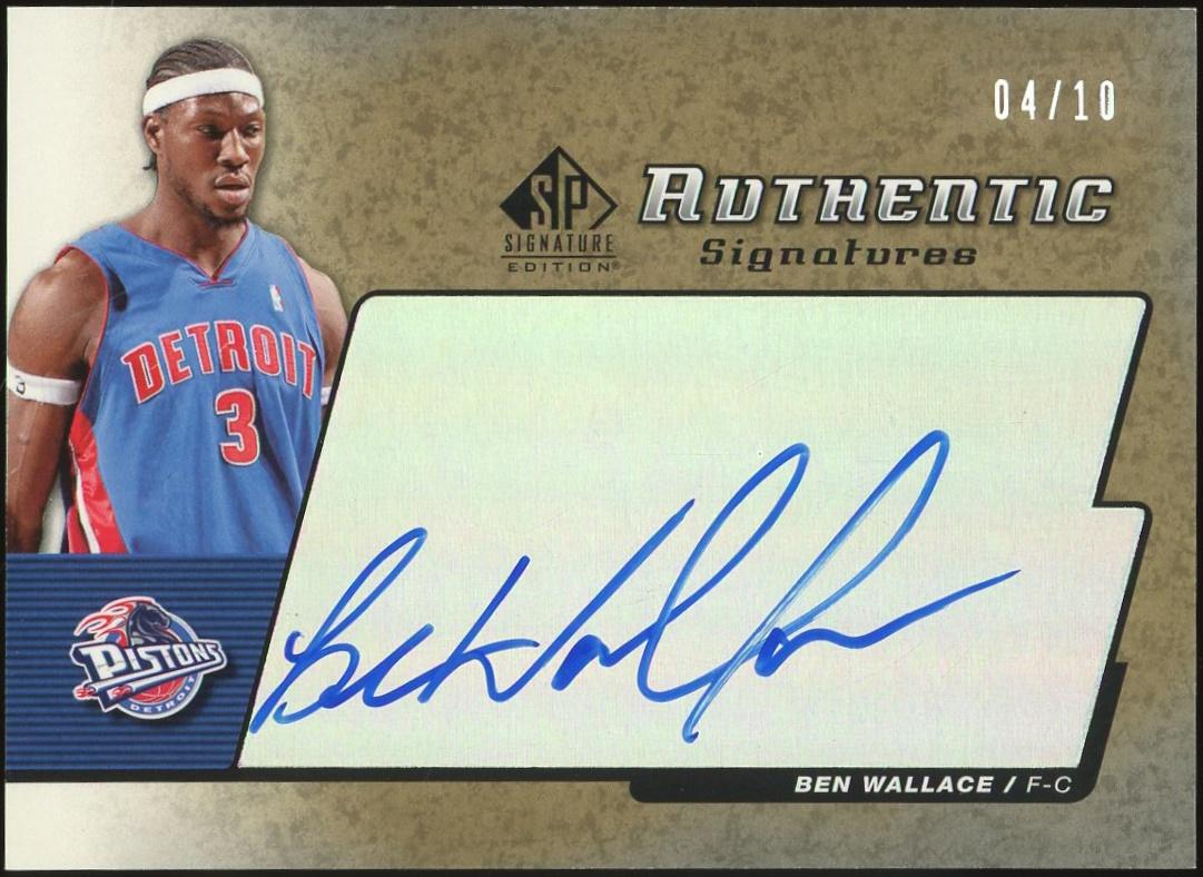2004/05 SP Signature Edition Signature Gold Ben Wallace #/10 (Reed Buy ...