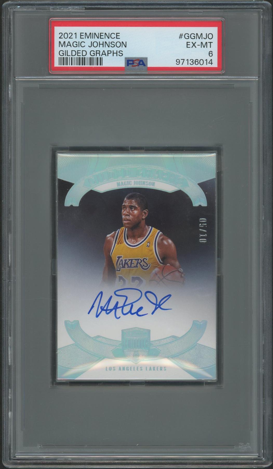 2021/22 Panini Eminence Basketball #GGMJO Magic Johnson Gilded Graphs ...